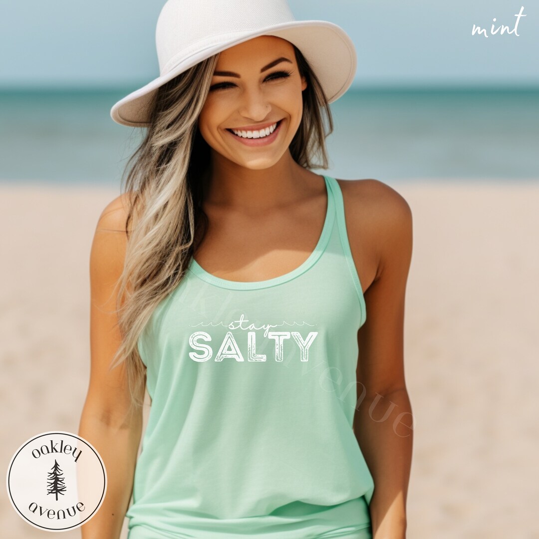 Stay Salty Women's Racerback Tank Top Gifts for Mother's Day Beach ...