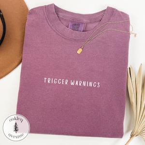 Trigger Warnings Shirt Dark Romance Smut Lover Tee Spicy Bookish Merch ...