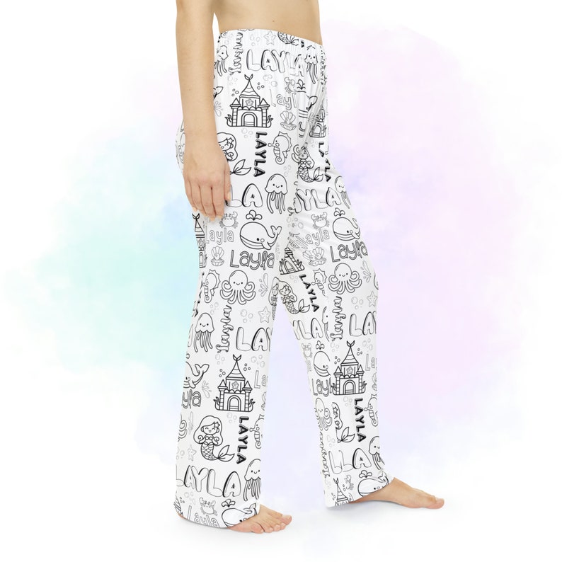 WOMENS Mermaid Color Your Own Pajama Bottoms, Unique Birthday Gift, Fun ...