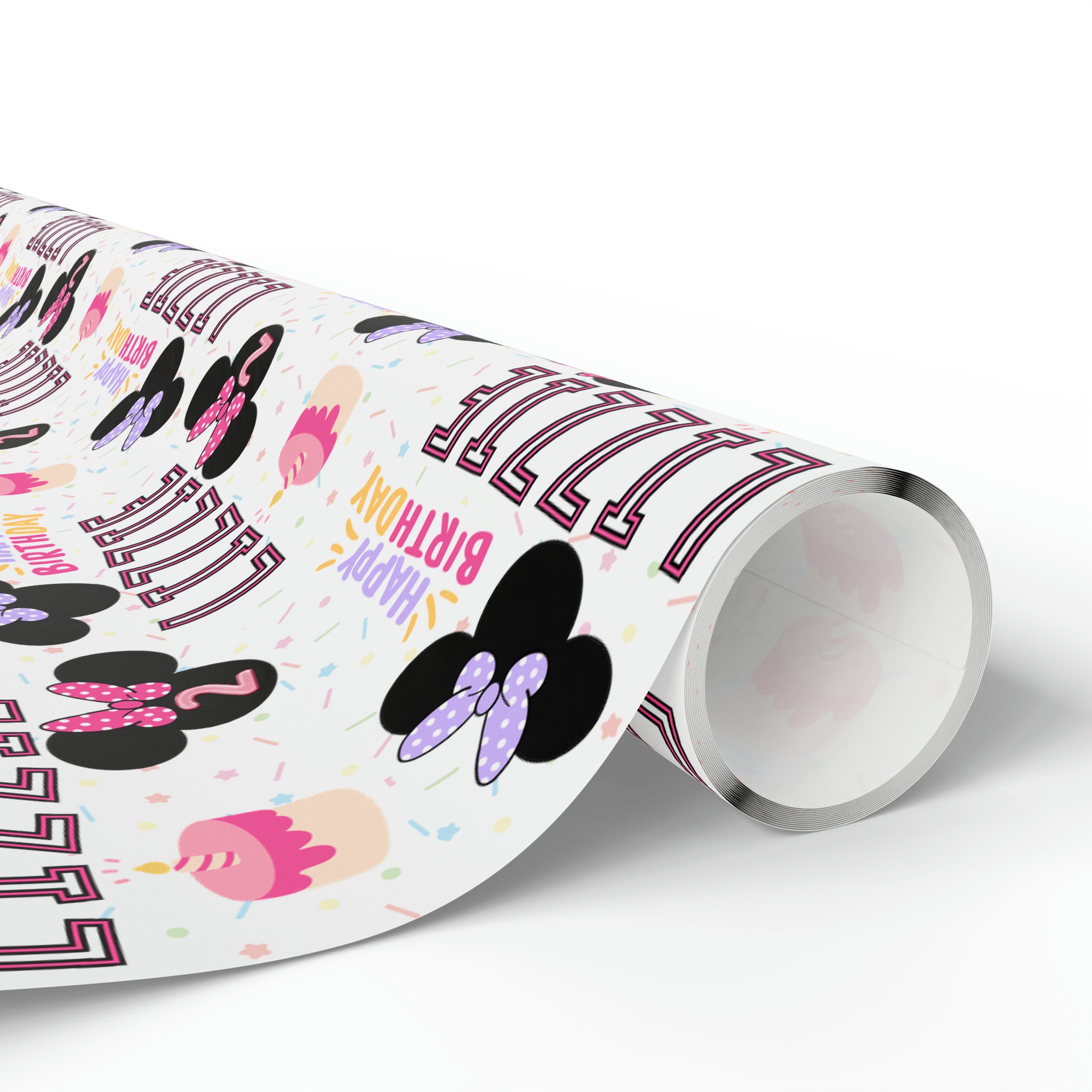 Minnie Happy Birthday Wrapping Paper Personalized Birthday Wrapping ...
