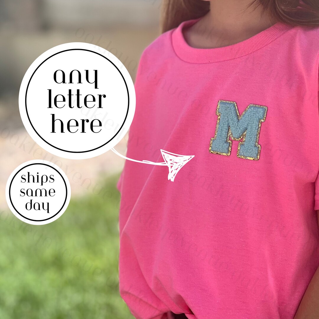 Personalized Girl Alphabet Letter Shirt Custom Kids Initial Cute Shirts ...