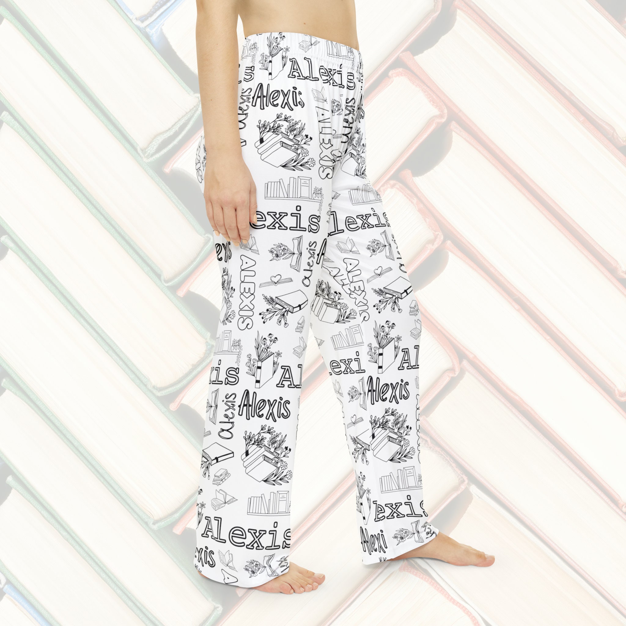 WOMENS Bookish Color Your Own Pajama Bottoms, Unique Birthday Gift, Fun ...