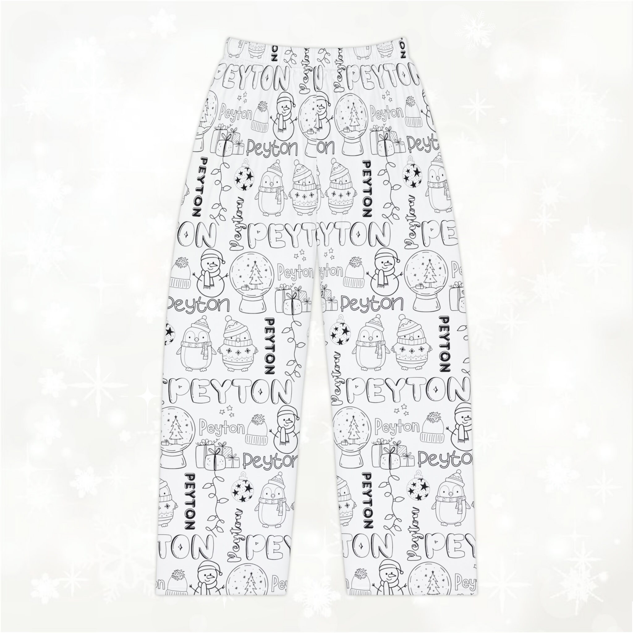 WOMENS Snowman Color Your Own Pajama Bottoms, Unique Christmas Gift ...