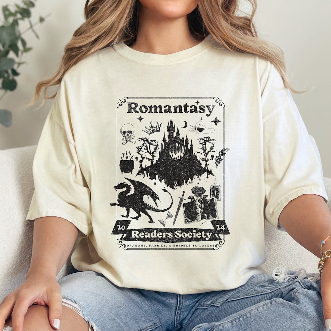 Romantasy Reader Society Comfort Colors Tee Bookish Merch Top Dark ...