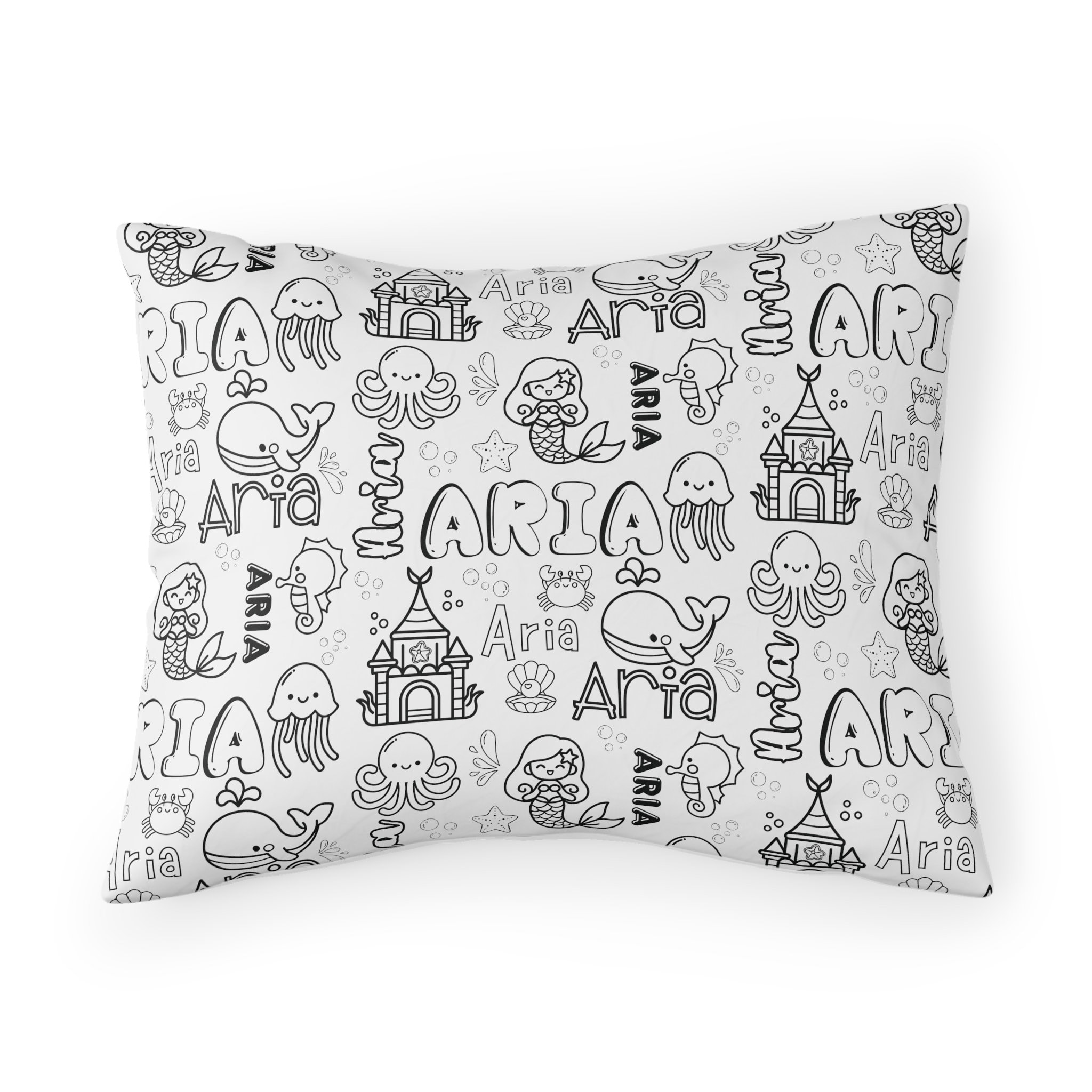 Mermaid Color Your Own Pillowcase Custom Pillowcase Mermaid - Etsy