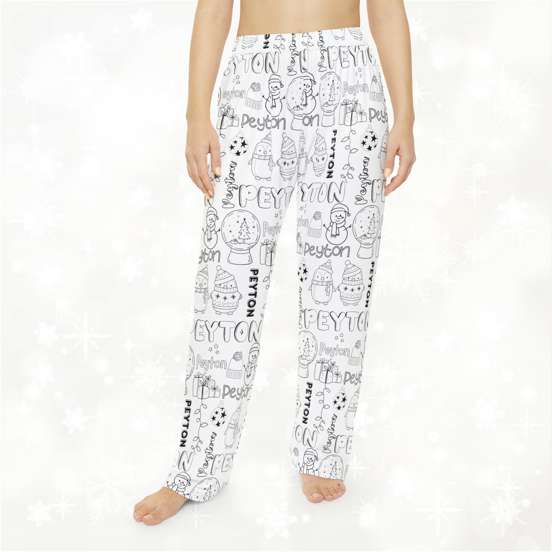 WOMENS Snowman Color Your Own Pajama Bottoms, Unique Christmas Gift ...