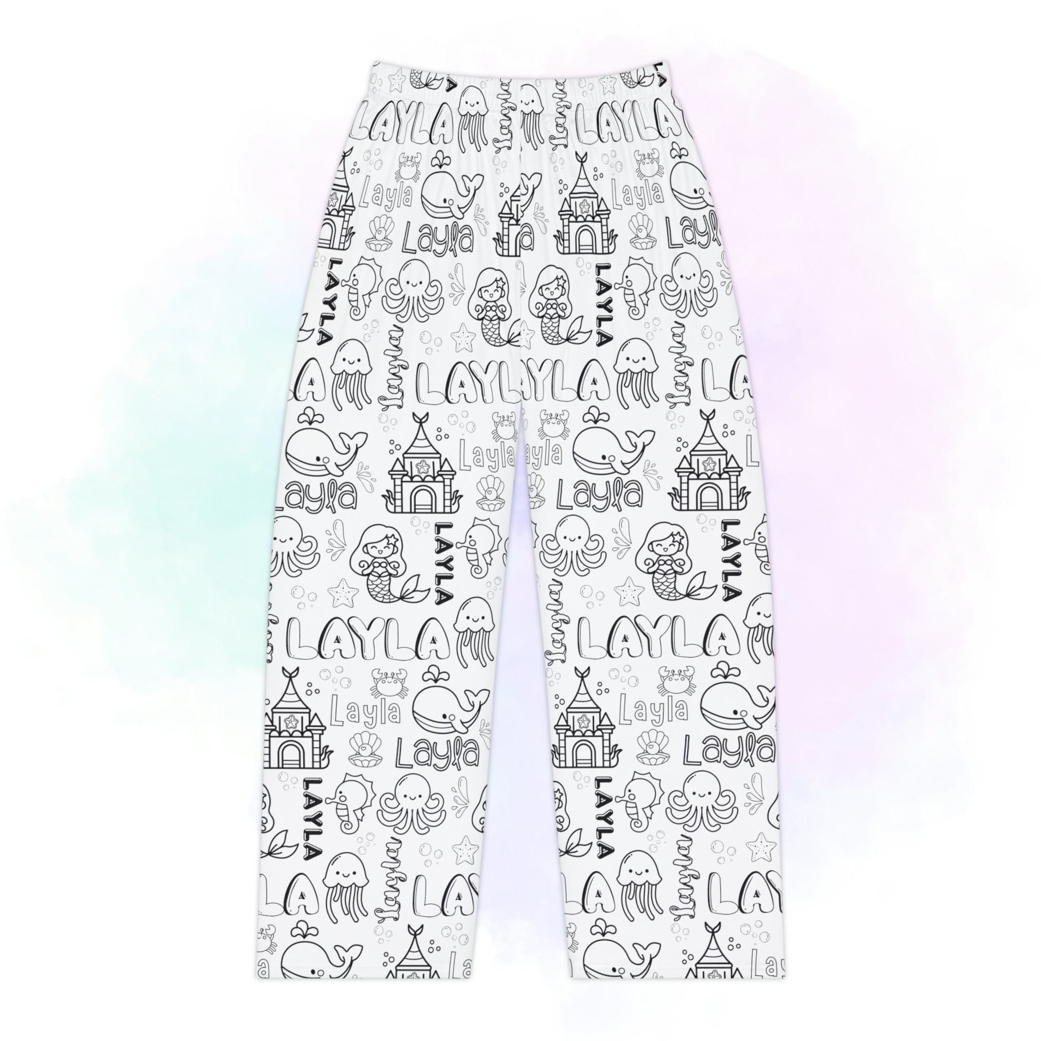 WOMENS Mermaid Color Your Own Pajama Bottoms, Unique Birthday Gift, Fun ...