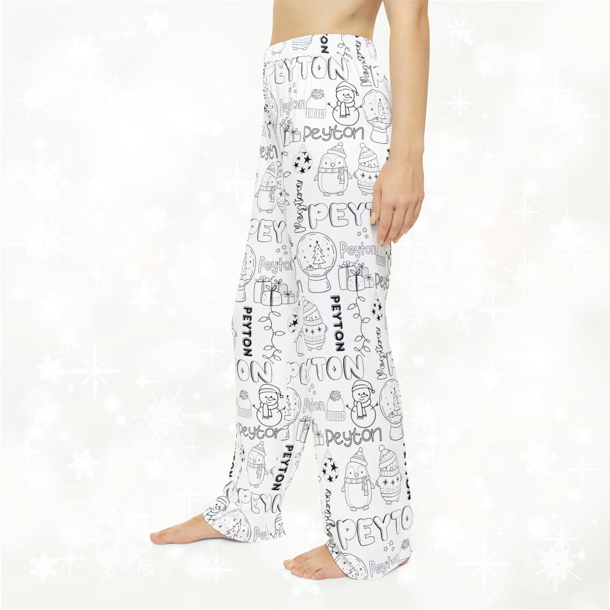 WOMENS Snowman Color Your Own Pajama Bottoms, Unique Christmas Gift ...