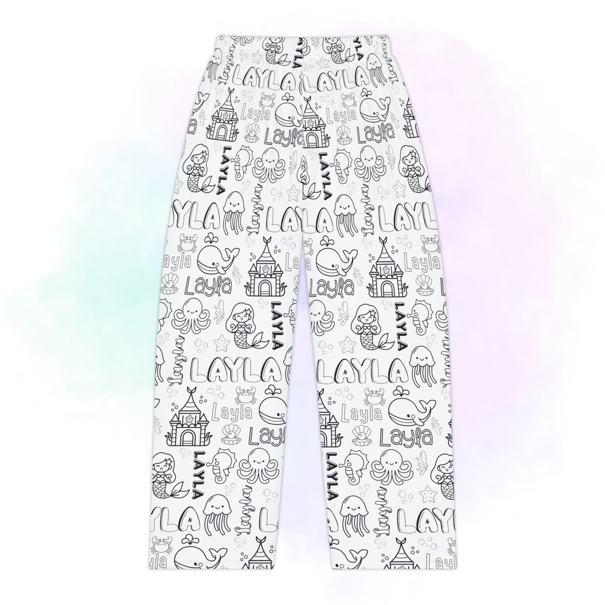 WOMENS Mermaid Color Your Own Pajama Bottoms, Unique Birthday Gift, Fun ...