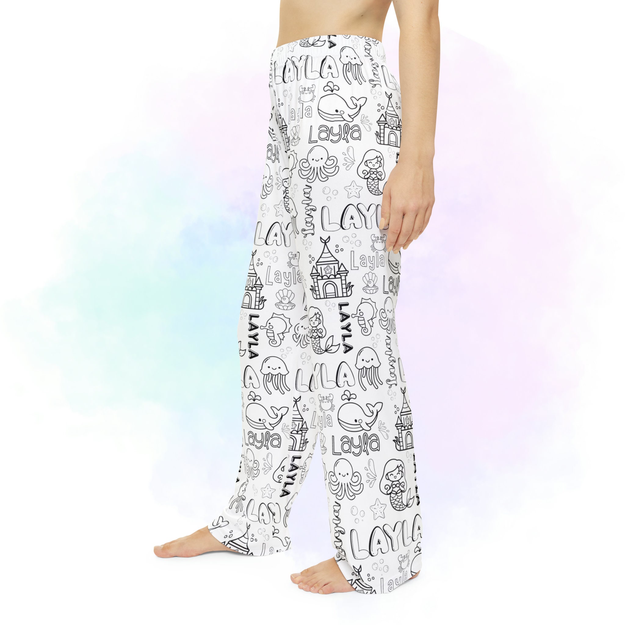 WOMENS Mermaid Color Your Own Pajama Bottoms, Unique Birthday Gift, Fun ...