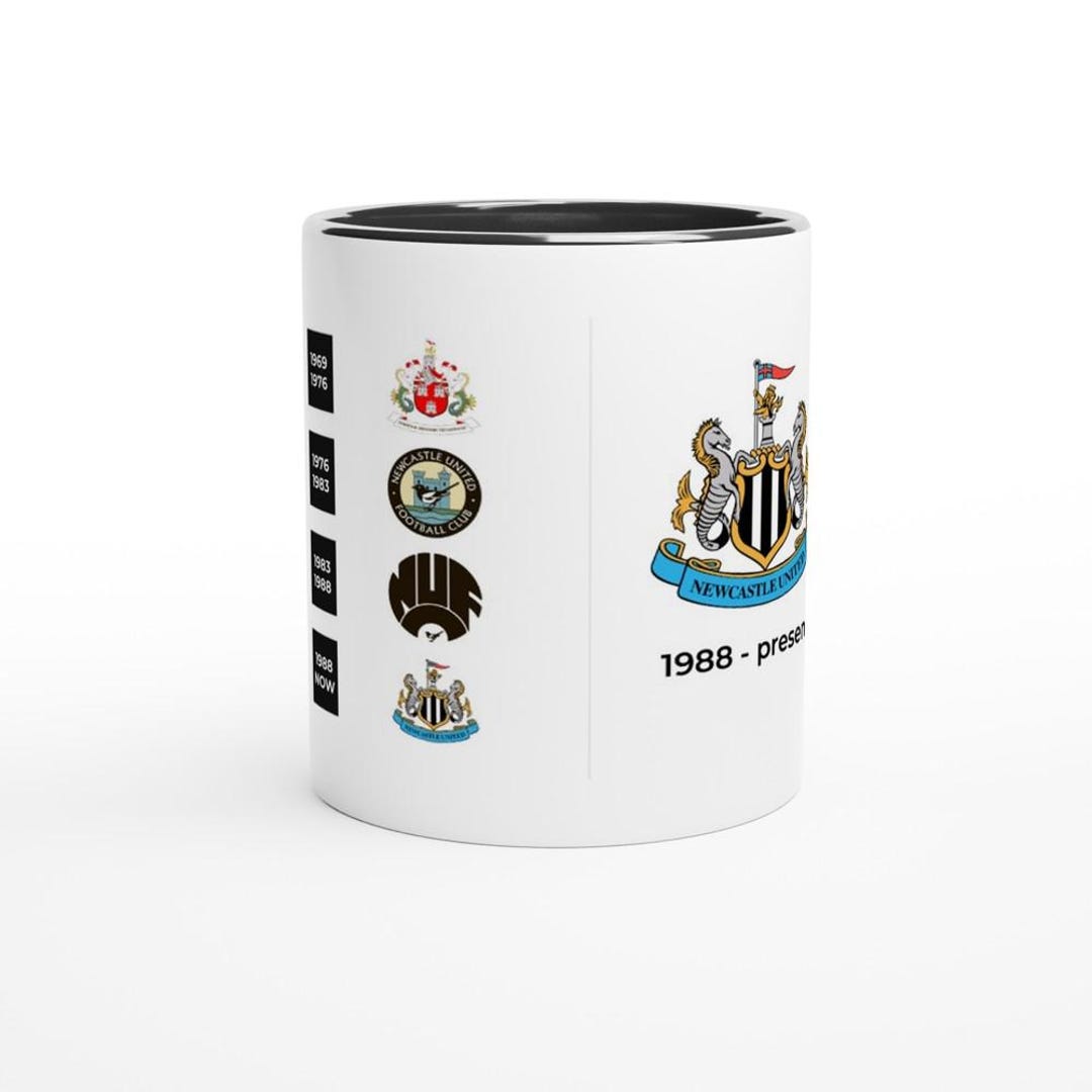 Newcastle United Football Logo Mug Ceramic Fan Gift Glossy White With ...