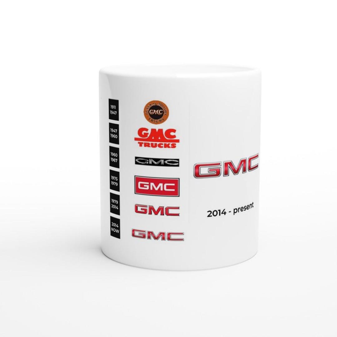 GMC History Fan Mug Glossy White Ceramic Cup With Colored Rim & Handle ...