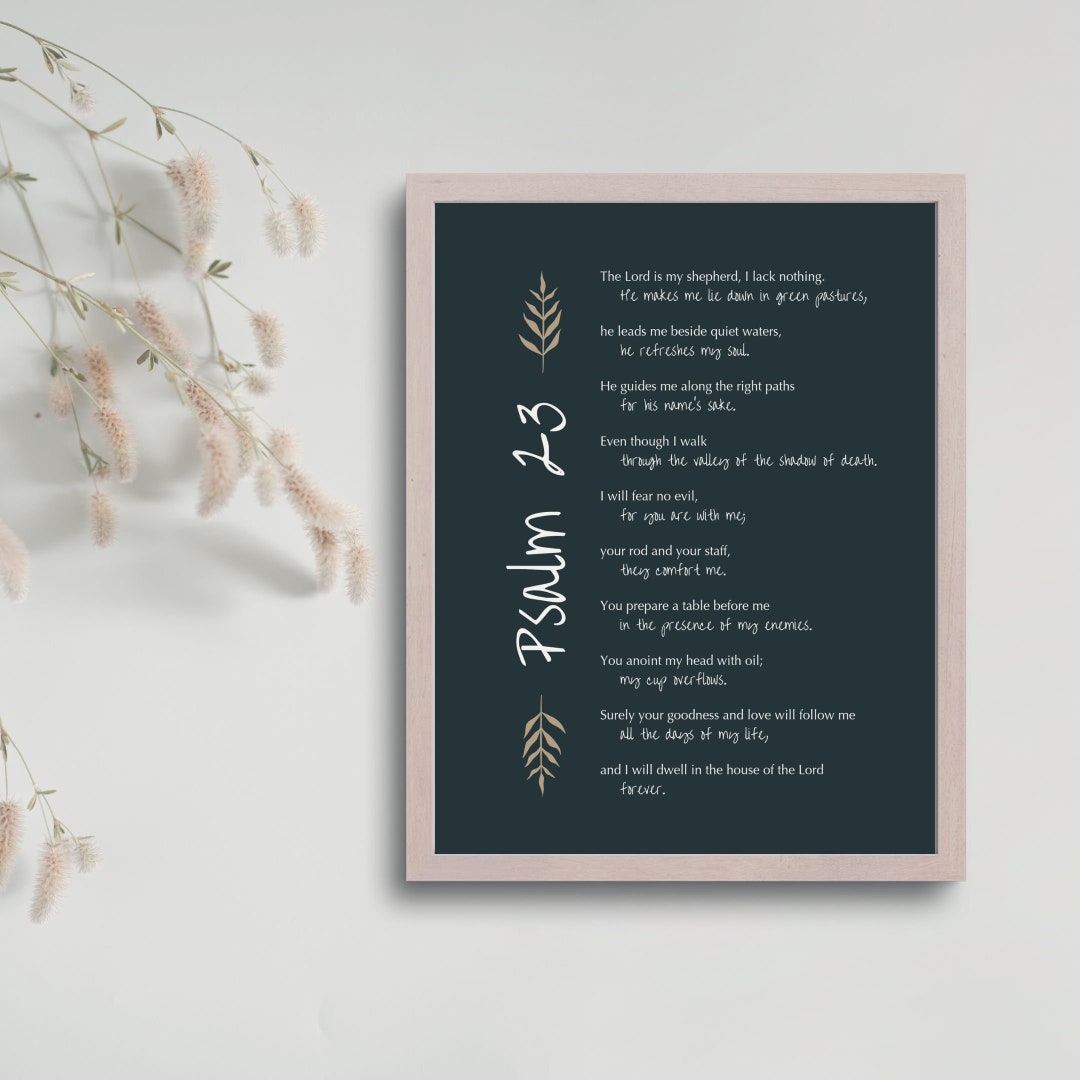 Psalm 23 Wall Art, Psalms Digital Download, Bible Verse Printable ...