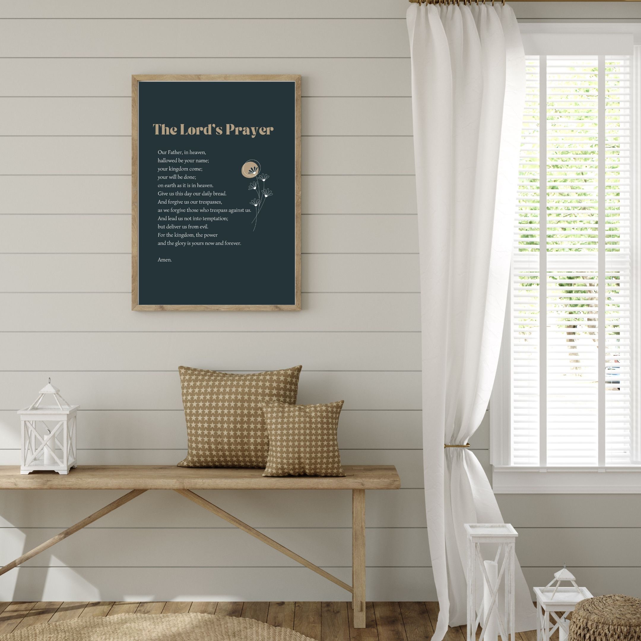 Lords Prayer Wall Art, Our Father Printable, Bible Verse Digital Print ...