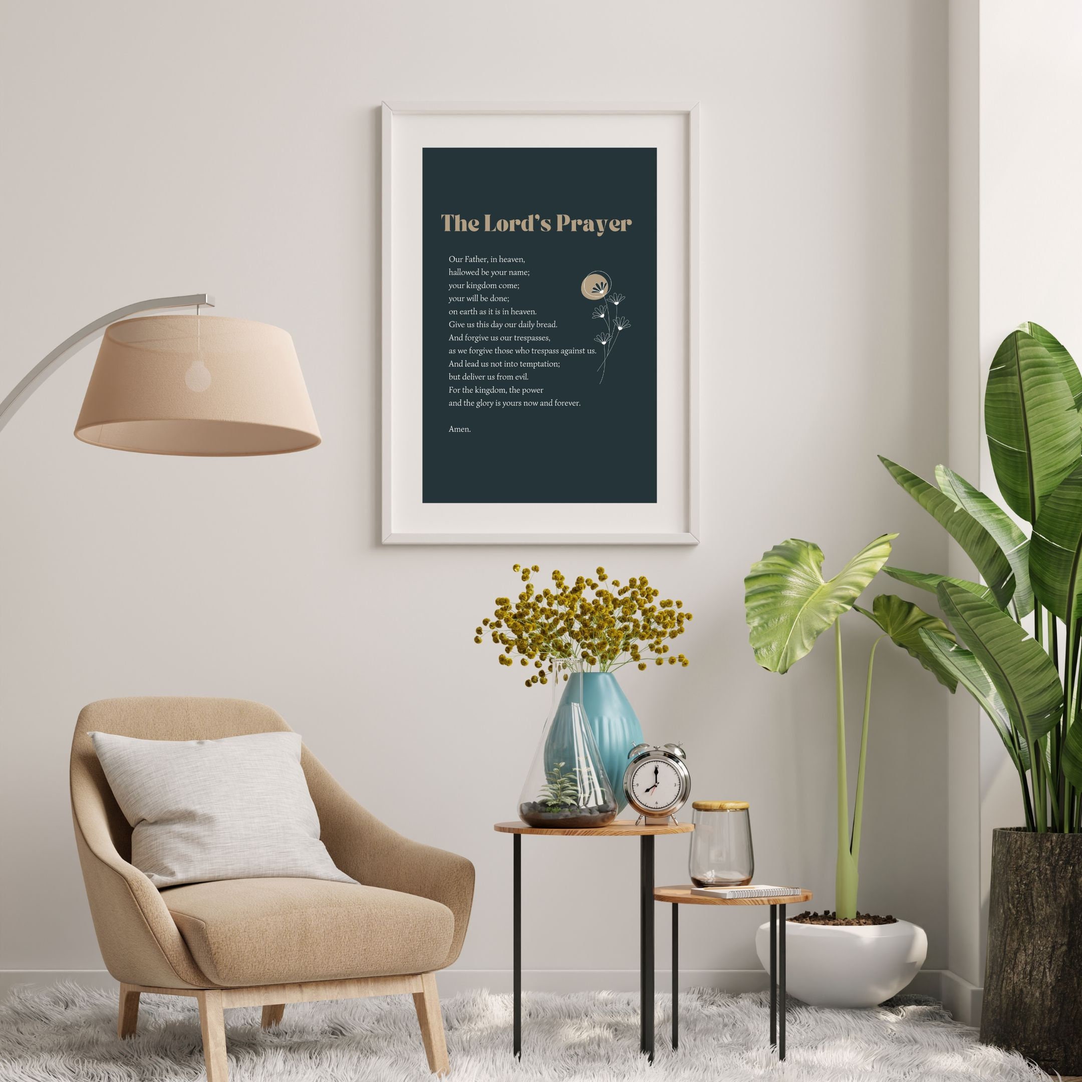 Lords Prayer Wall Art, Our Father Printable, Bible Verse Digital Print ...