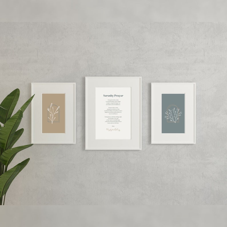 Serenity Prayer Wall Art, Set of 3 Prints, Full Serenity Prayer Poster ...