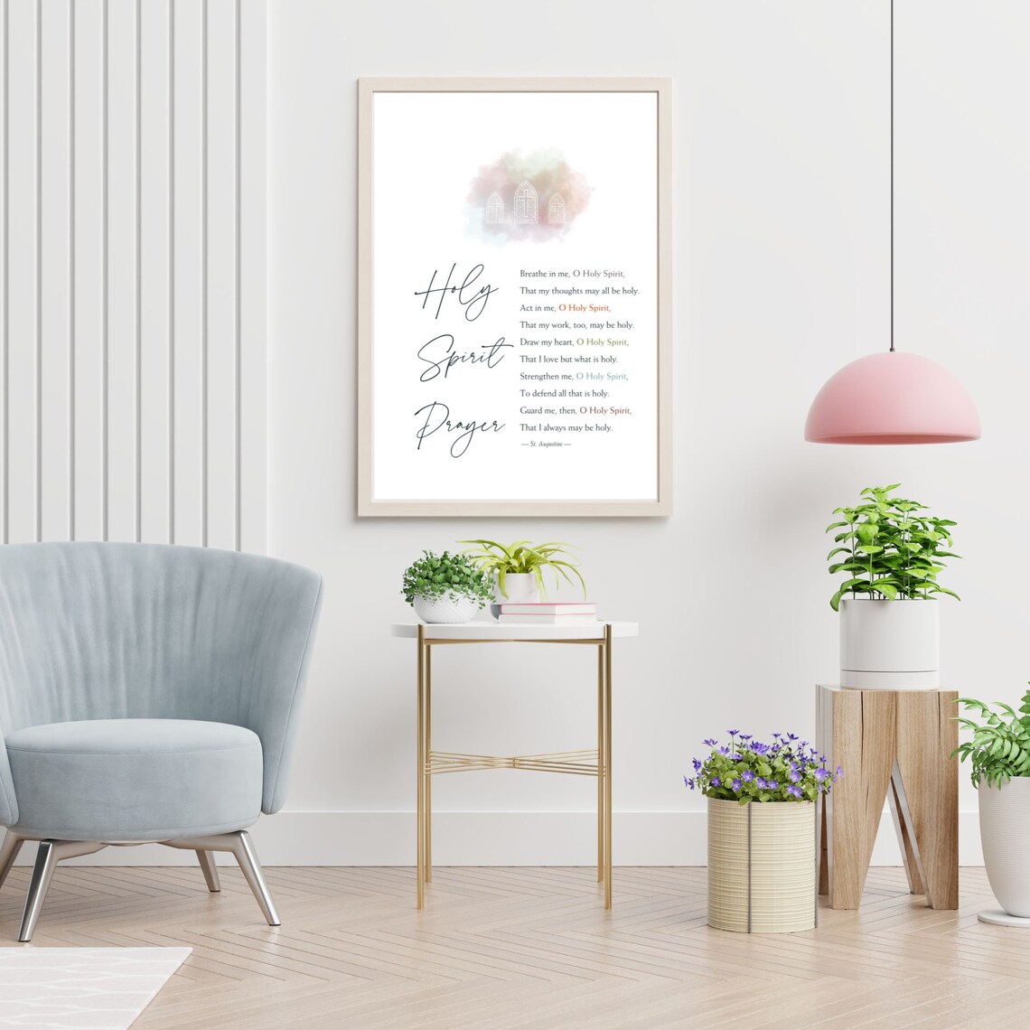 St. Augustine Prayer, Holy Spirit Prayer Print, Breathe in Me O Holy ...