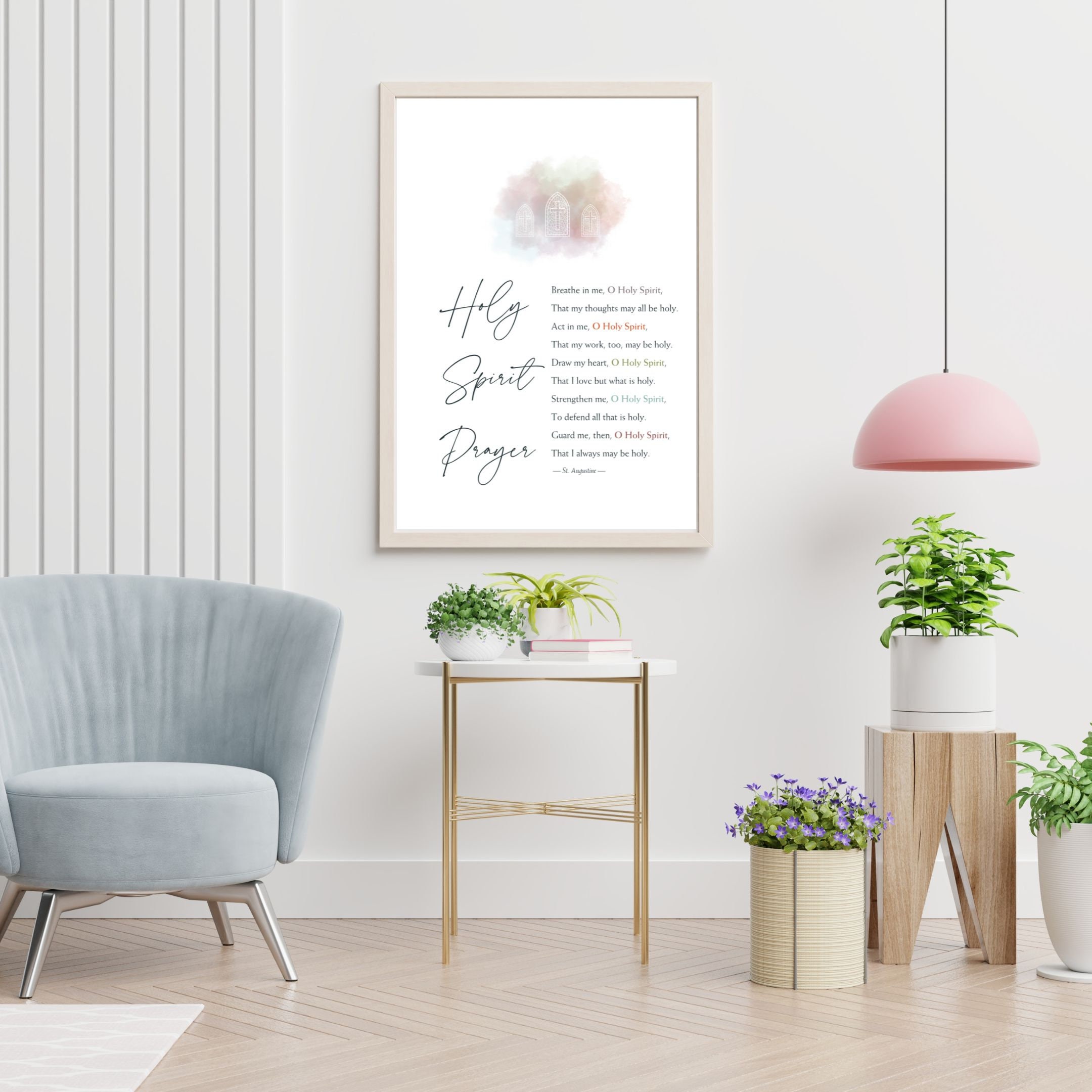 St. Augustine Prayer, Holy Spirit Prayer Print, Breathe in Me O Holy ...