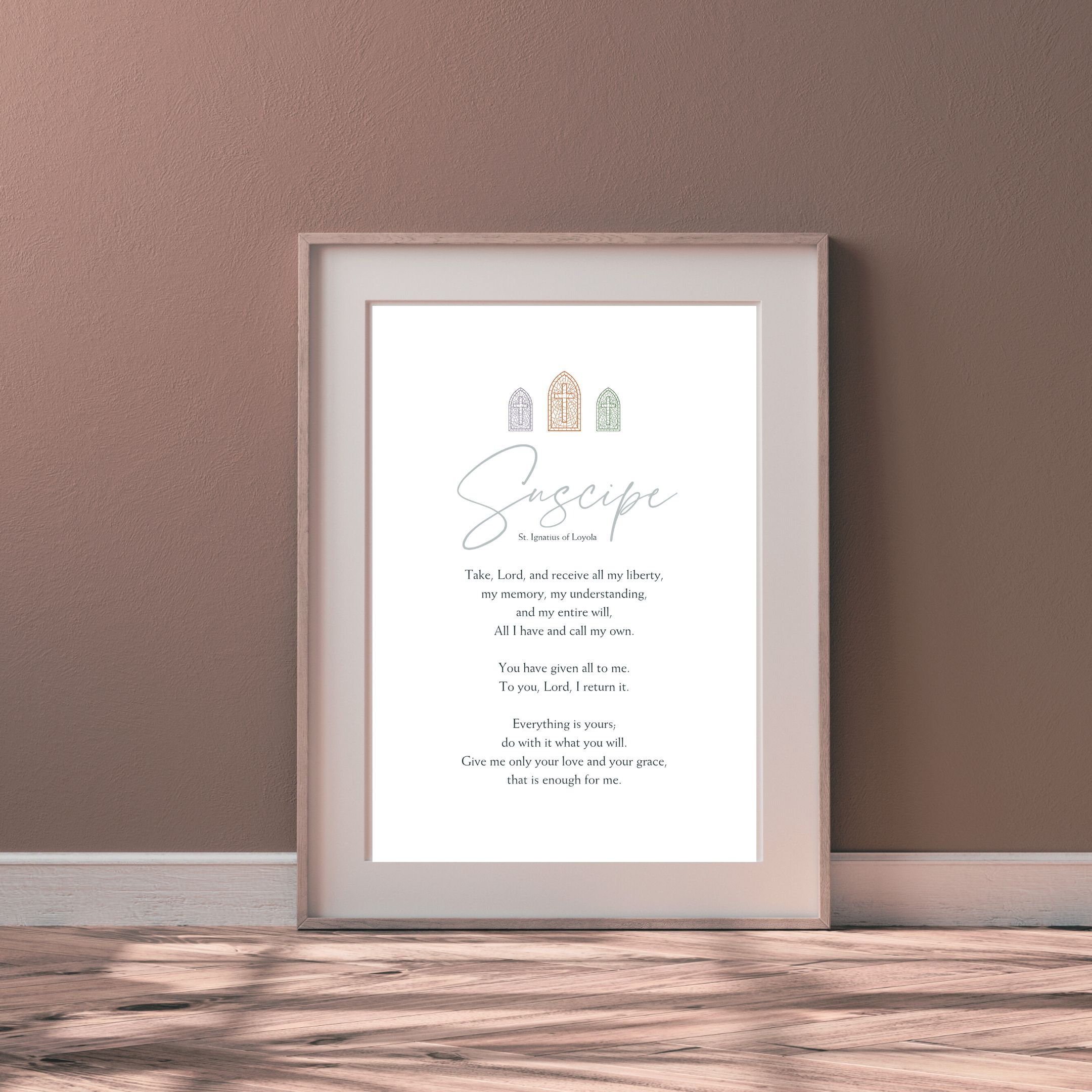 Suscipe Prayer Print, Saint Ignatius of Loyola Prayer, Catholic ...