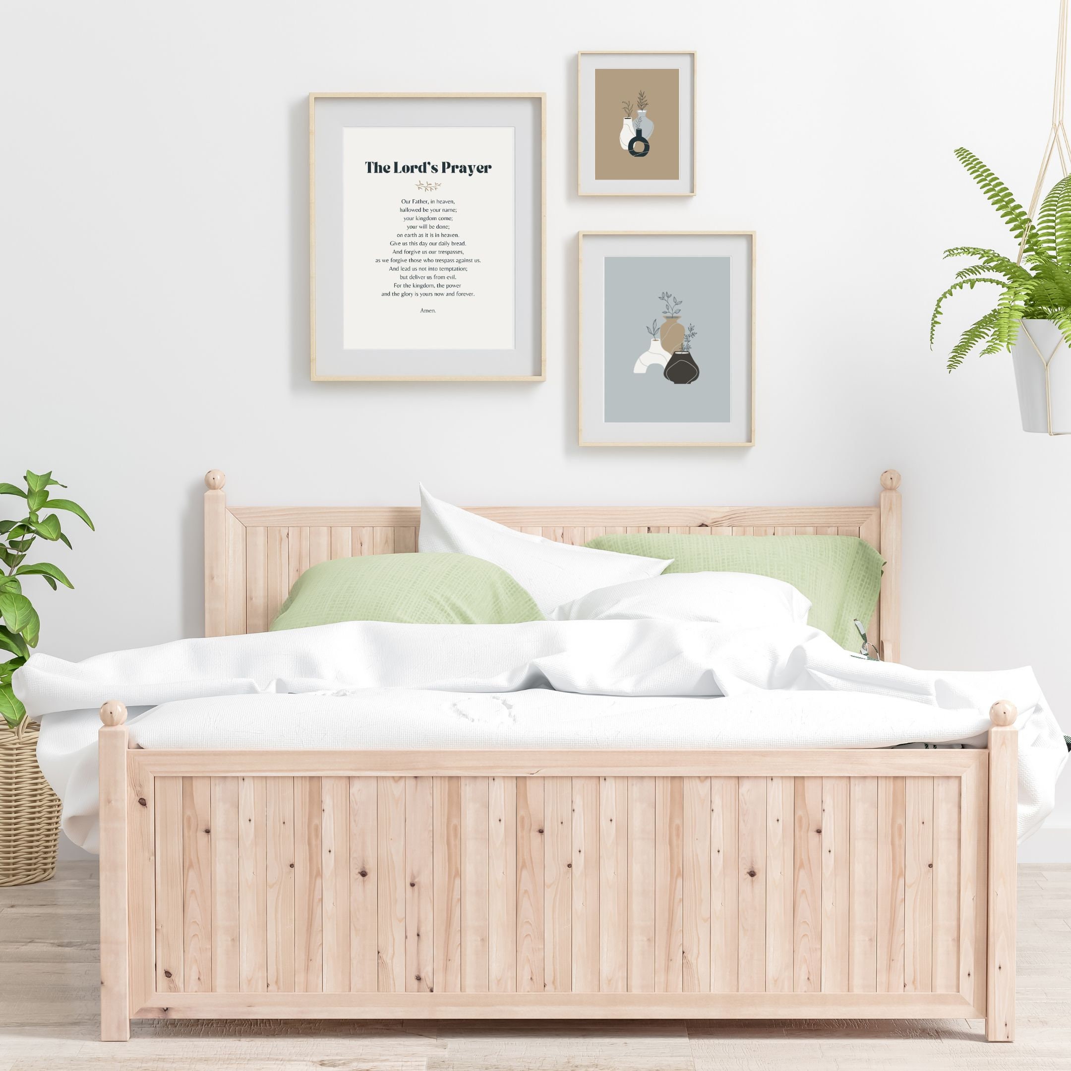 The Lords Prayer Print, Our Father Wall Art, Set of 3 Prints, Christian ...