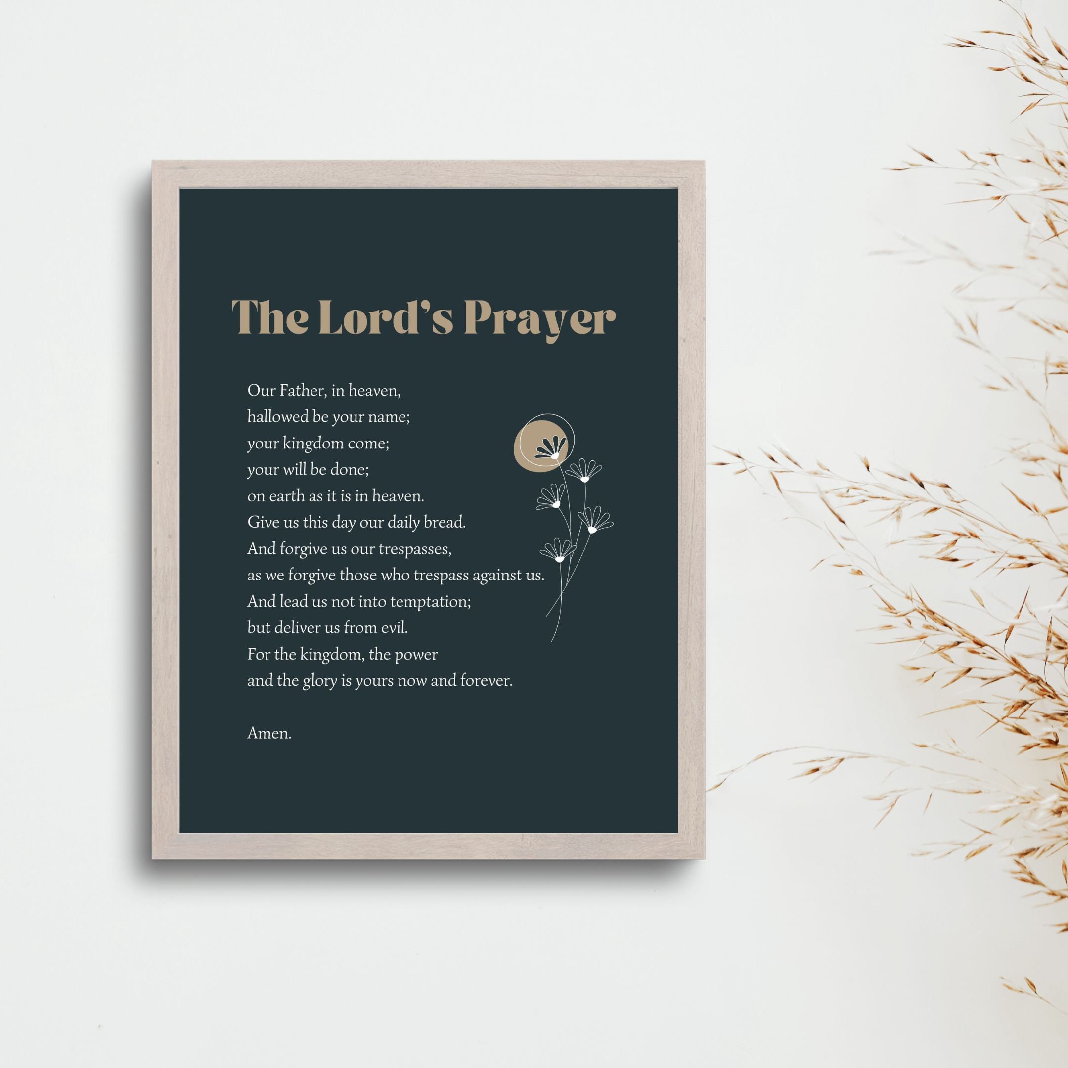 Lords Prayer Wall Art, Our Father Printable, Bible Verse Digital Print ...