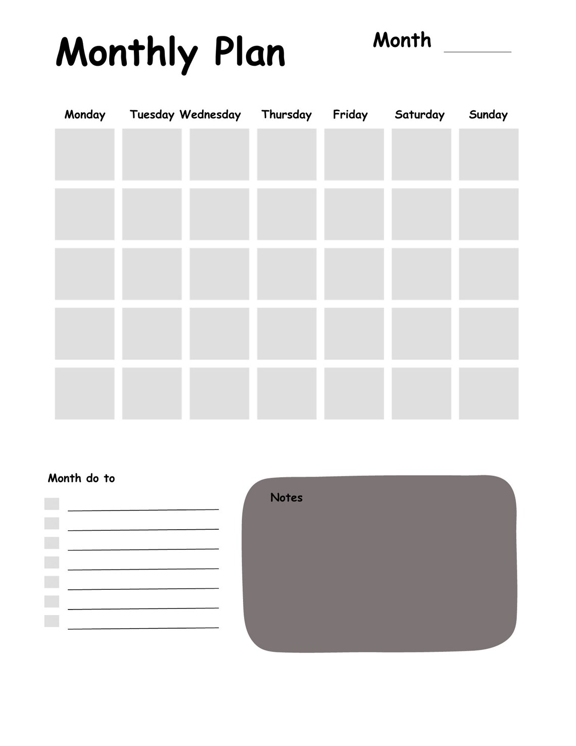 Monthly Planner Printable Monthly Organizer, Printable and Digital ...