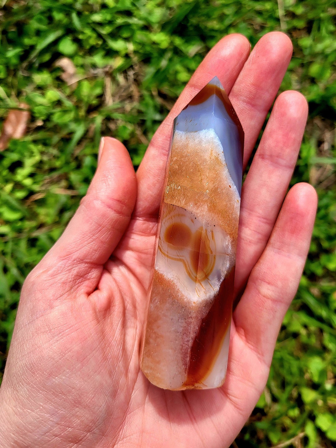 GORGEOUS Red Water Agate With Moss Agate Crystal Tower!! - Etsy