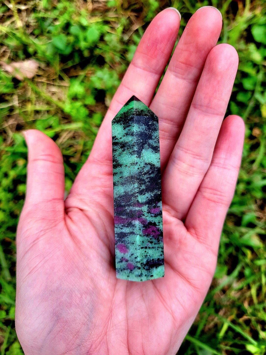 SHINY RUBY ZOISITE Tower Poker Point - Etsy