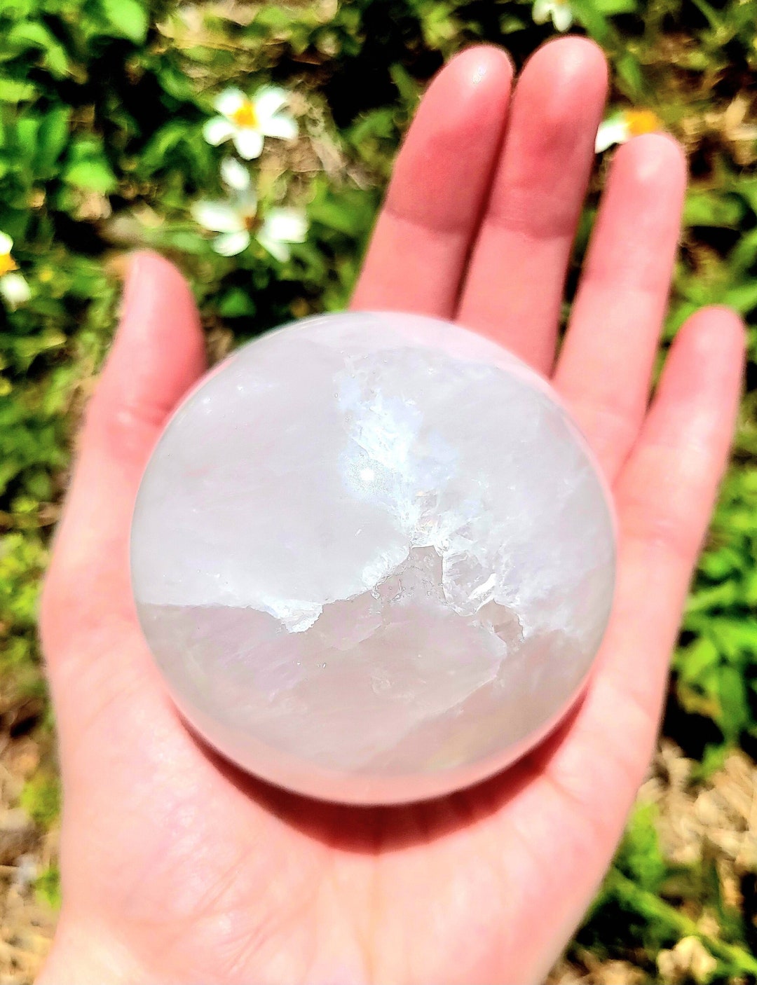 PURE WHITE AGATE Crystal Sphere!! - Etsy