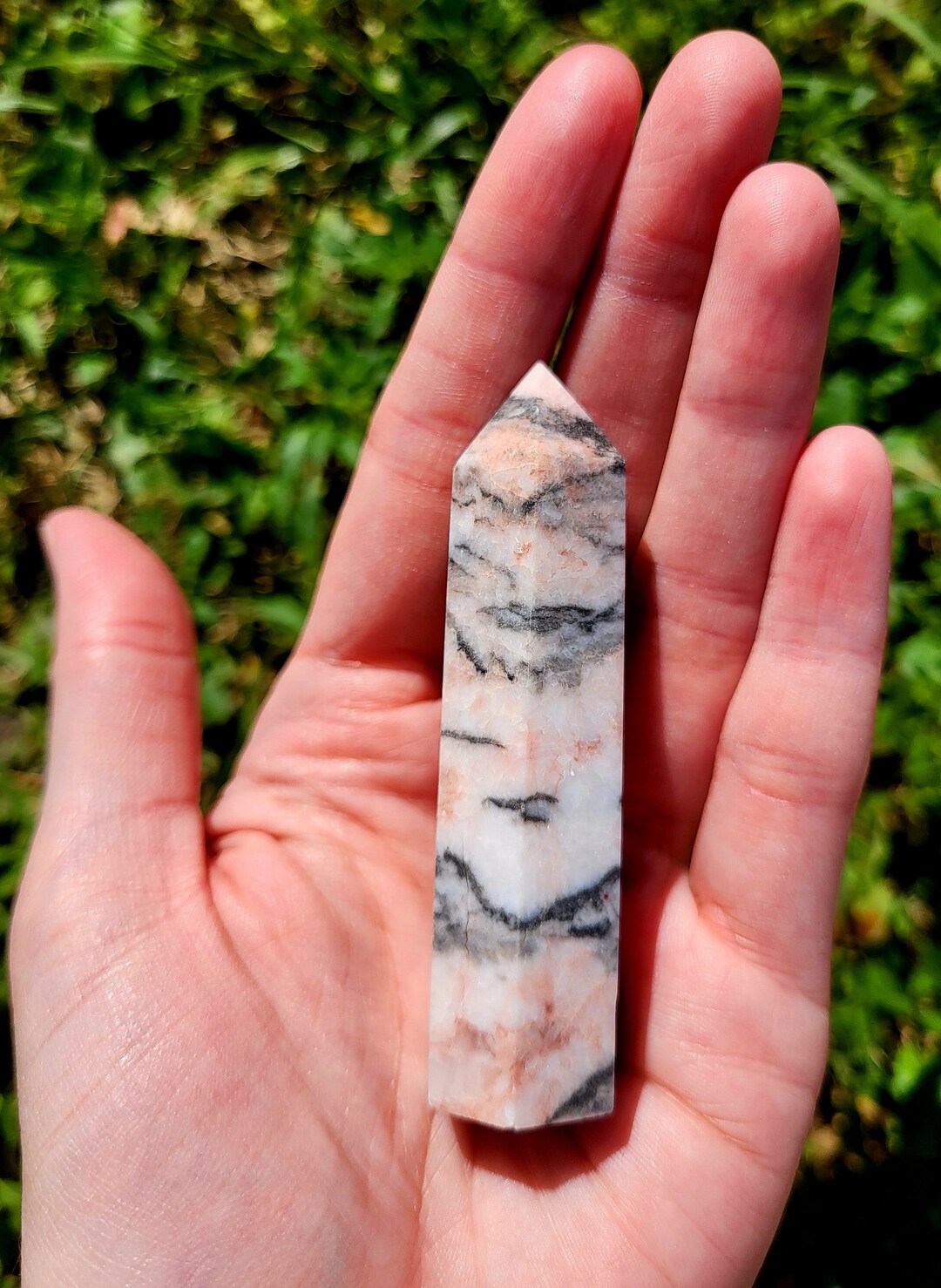 PINK ZEBRA Jasper Crystal Towers!!! - Etsy