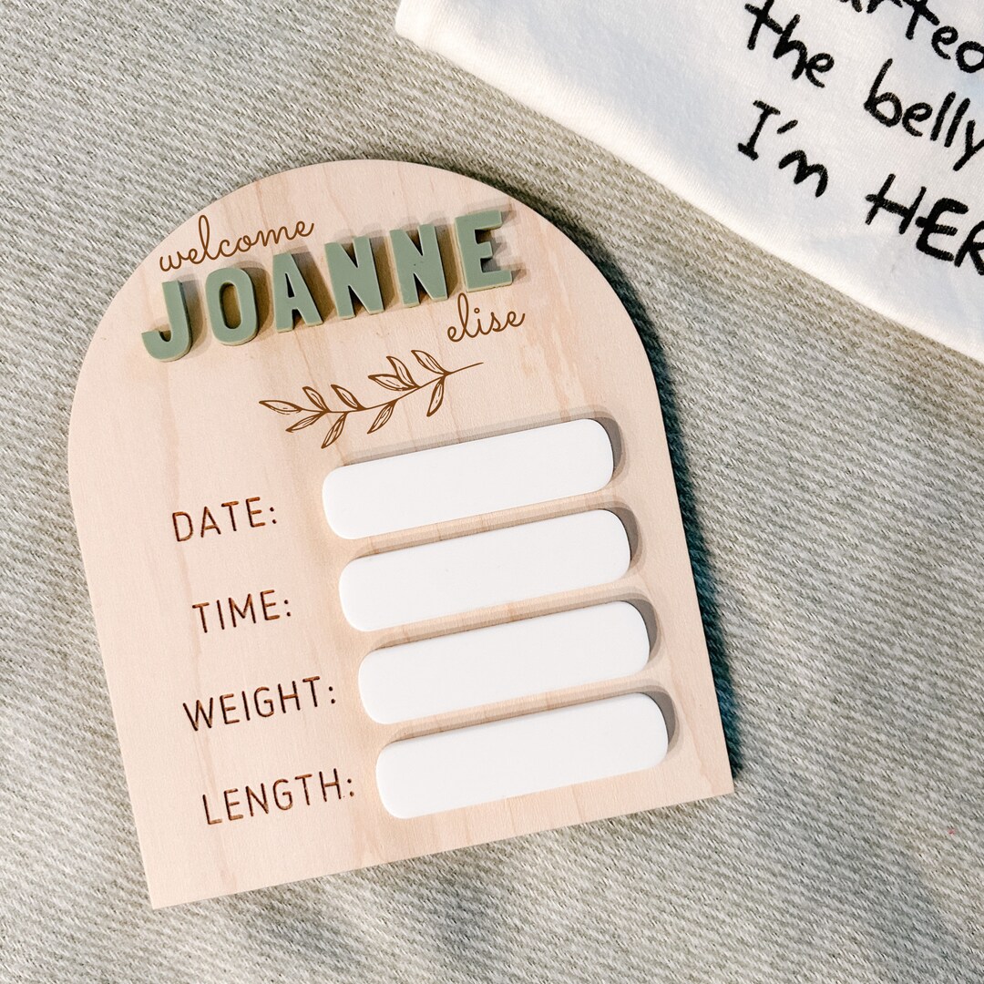 Birth Announcement Sign, Birth Stats, Birth Announcement Board, Baby ...