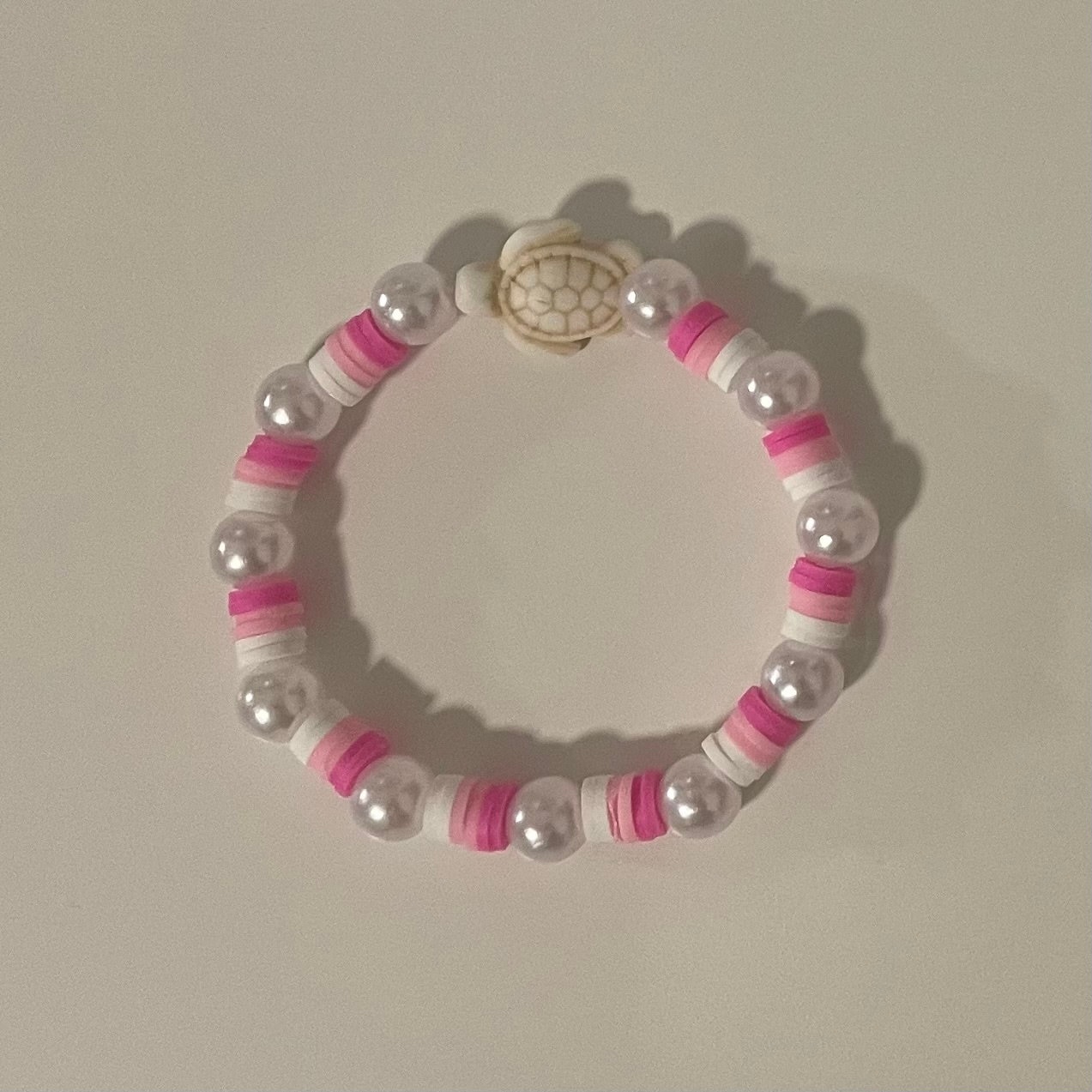 Pink and White Clay Bead Pearl Bracelet - Etsy Canada