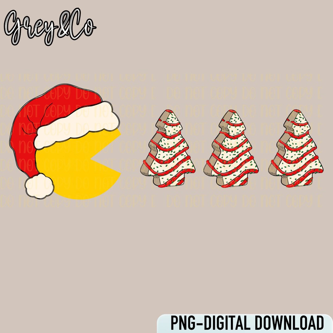 Pacman Tree Cakes Christmas PNG, Christmas Treats PNG, Sublimation Png ...
