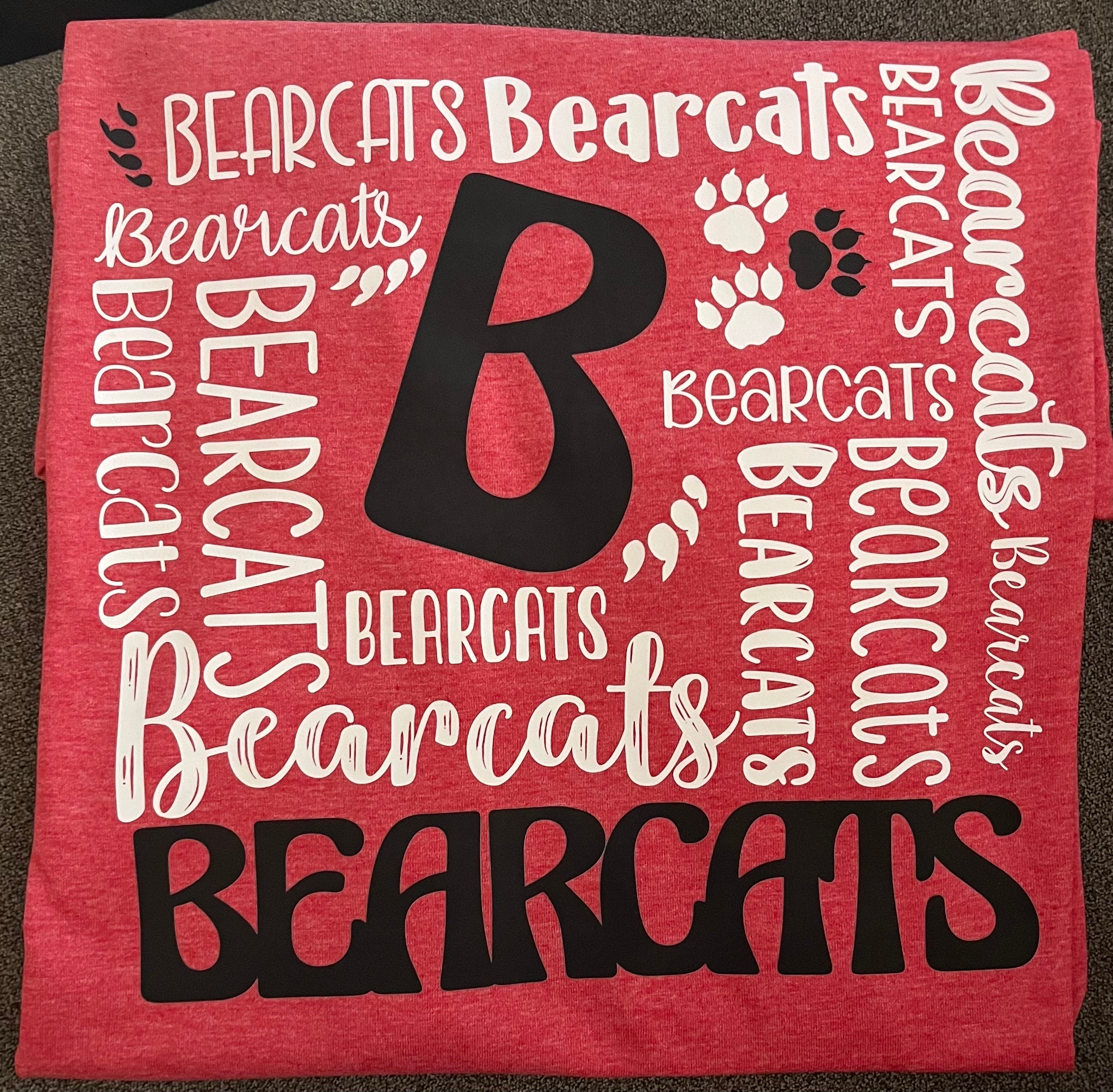 Bearcats Typography Tshirt Cincinnati Bearcats Bearcats - Etsy