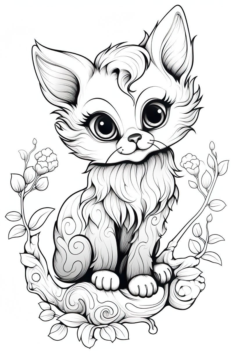 Animal Coloring Page A4 5x | Printable Coloring Pages | Download ...