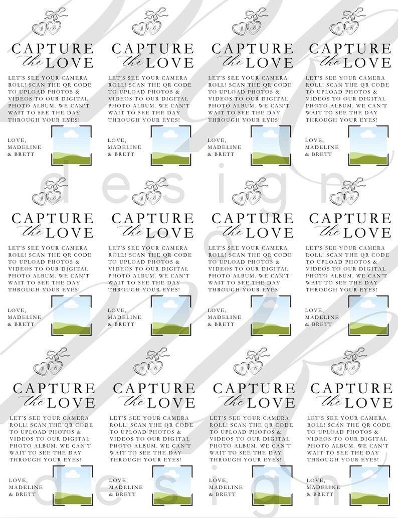 Editable Guestpix QR Code Cards Canva Template | Wedding Photo Sharing ...