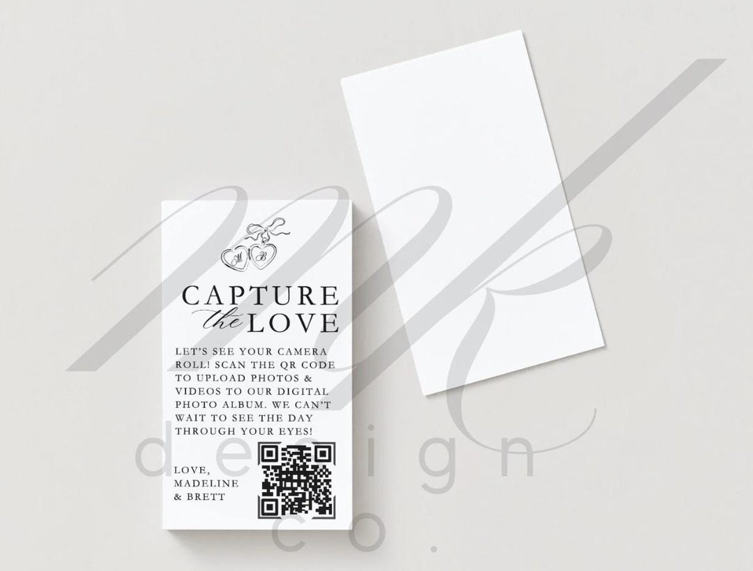 Editable Guestpix QR Code Cards Canva Template | Wedding Photo Sharing ...