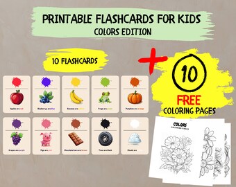10 Flashcards COLORS EDITION + 10 Free Coloring Pages | Kids Flashcards ...