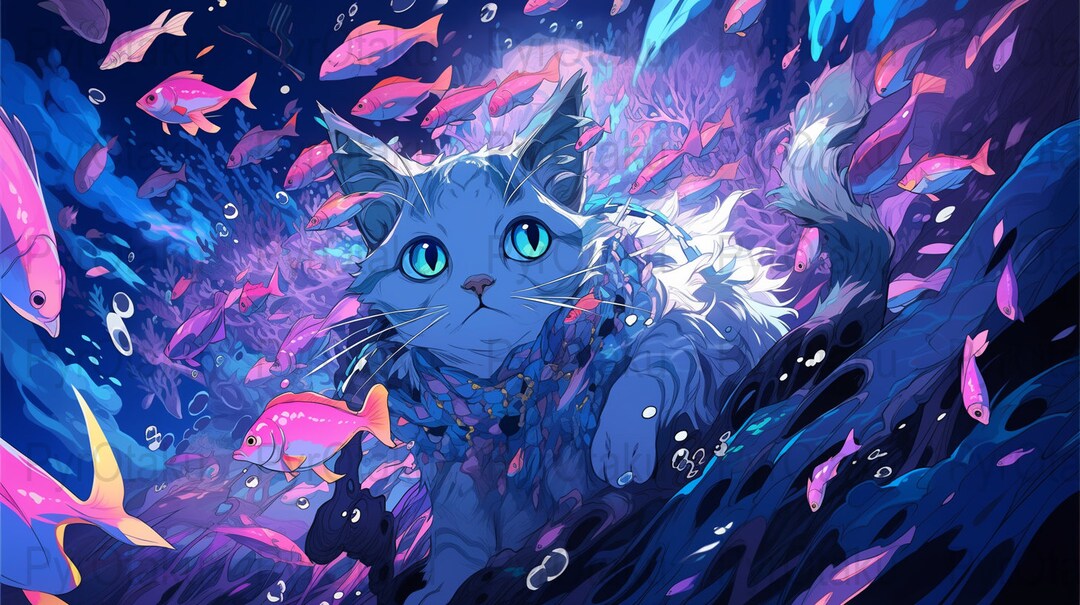 Scuba-kitty 11 Desktop Wallpaper by Pyrotaku - Etsy