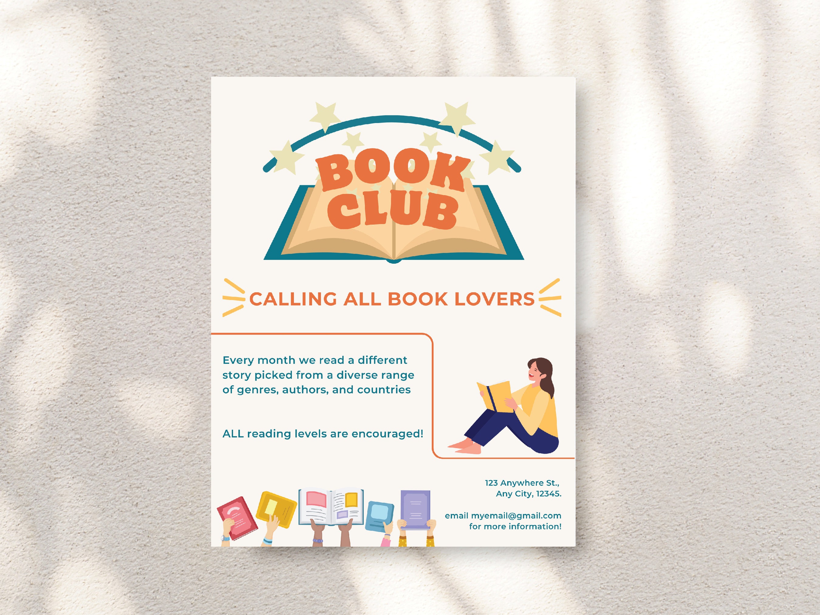 Book Club Flyer Bundle, Fun Library Club Poster, Calling All Book ...