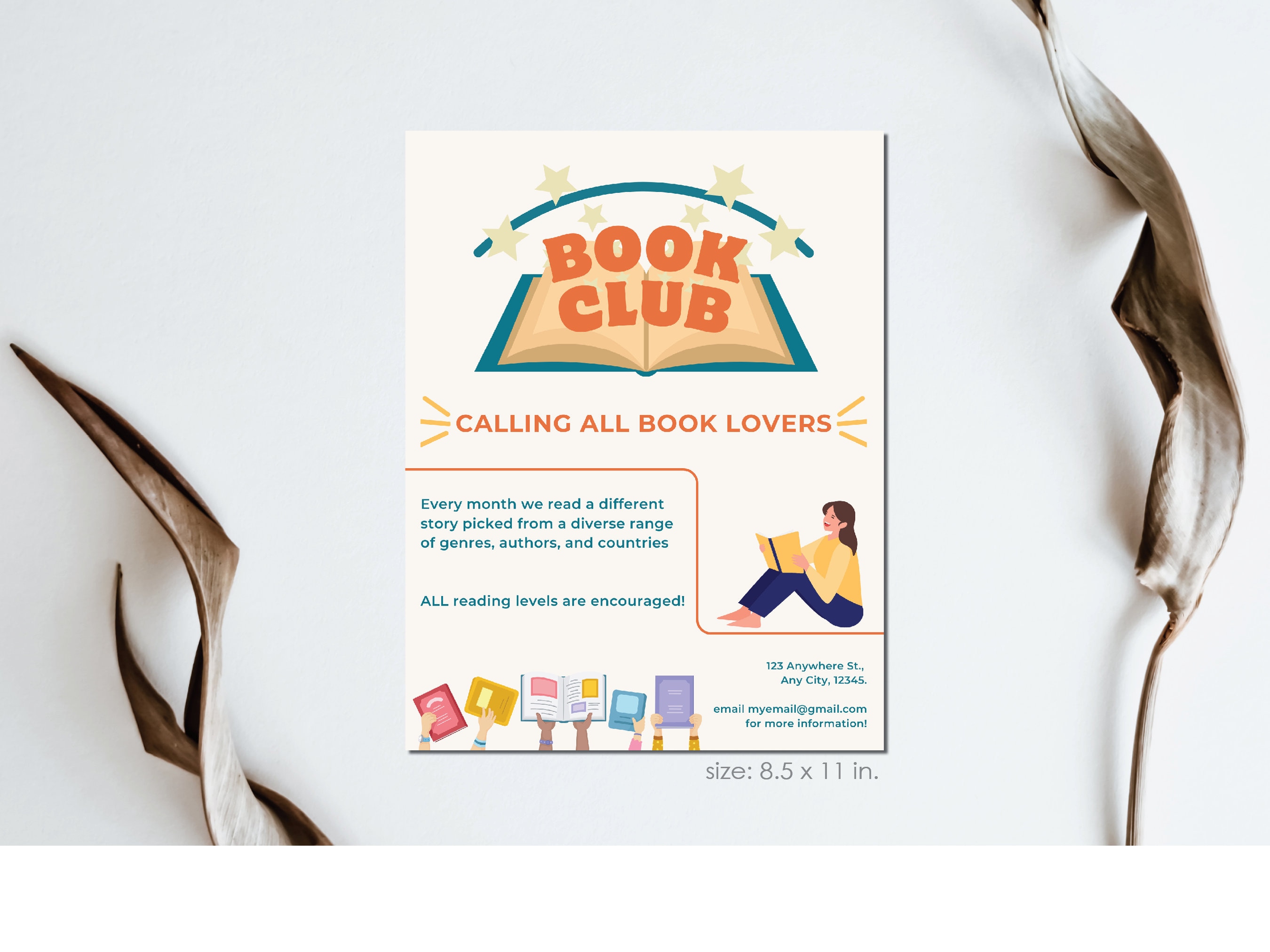 Book Club Flyer Bundle, Fun Library Club Poster, Calling All Book ...
