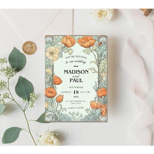 Regency Era Inspired, Garden Party Wedding Invitation Template Editable ...