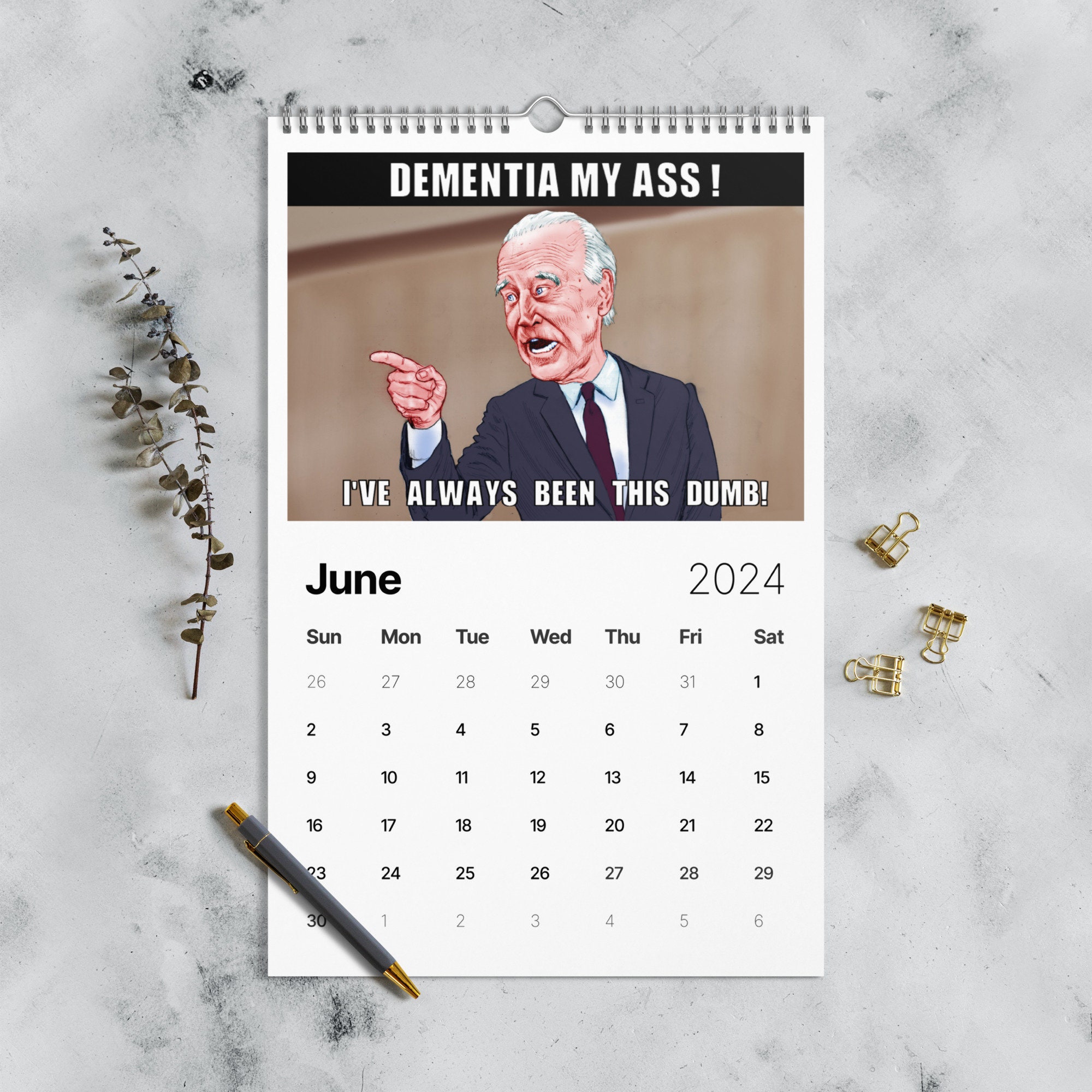 Calendar of Biden Funny Memes 2024 All Original - Etsy