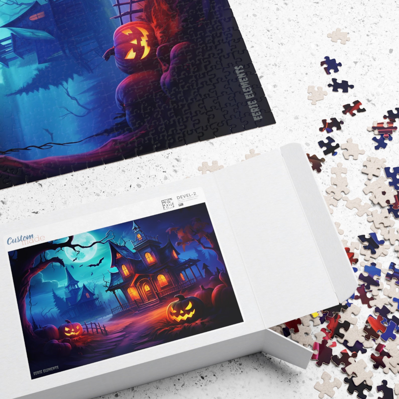 Haunted House Halloween Puzzle: Creepy Full Moon Night - Etsy