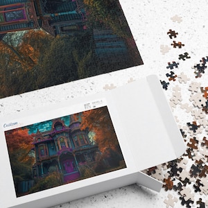 Art Nouveau Haunted House Puzzle: Creepy Fantasy Mansion - Etsy