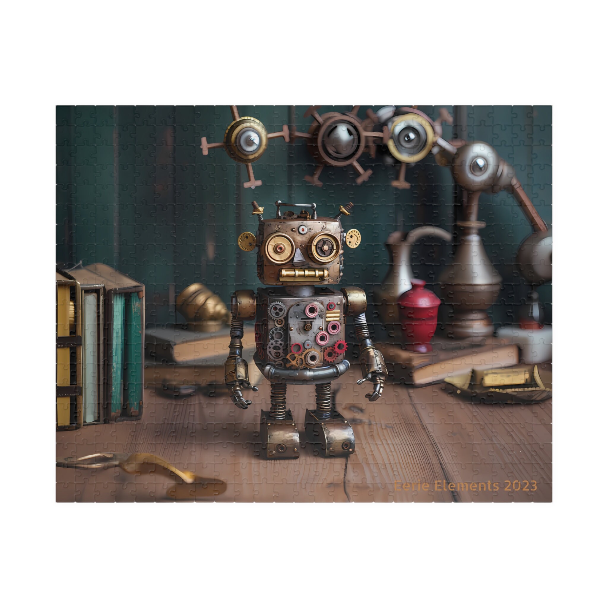 Steampunk Robot Jigsaw Puzzle: Wally the Workbench Robot - Etsy