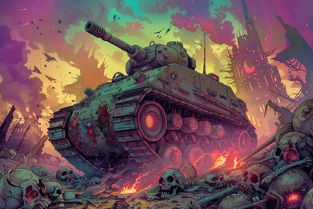 Monster Tank Jigsaw Puzzle: Destruction, Skulls, Burning City (110-1014 ...