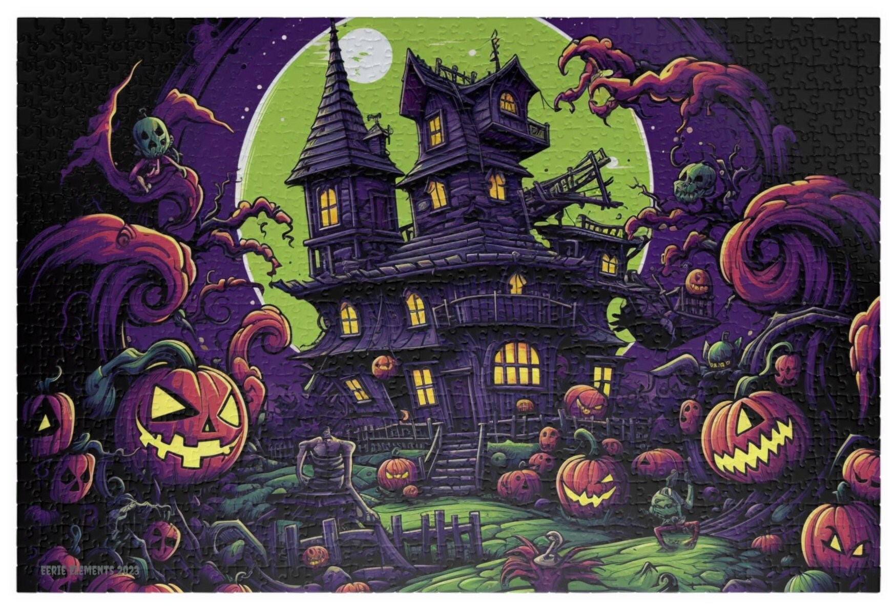 Haunted Moonlit Manor on a Creepy Full Moon Night Puzzle (110, 252, 500 ...