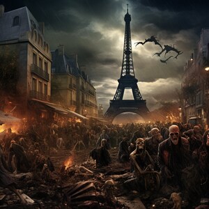 Spooky Holloween Puzzle, Zombie Apocalypse in Paris 252, 500, 1014 ...