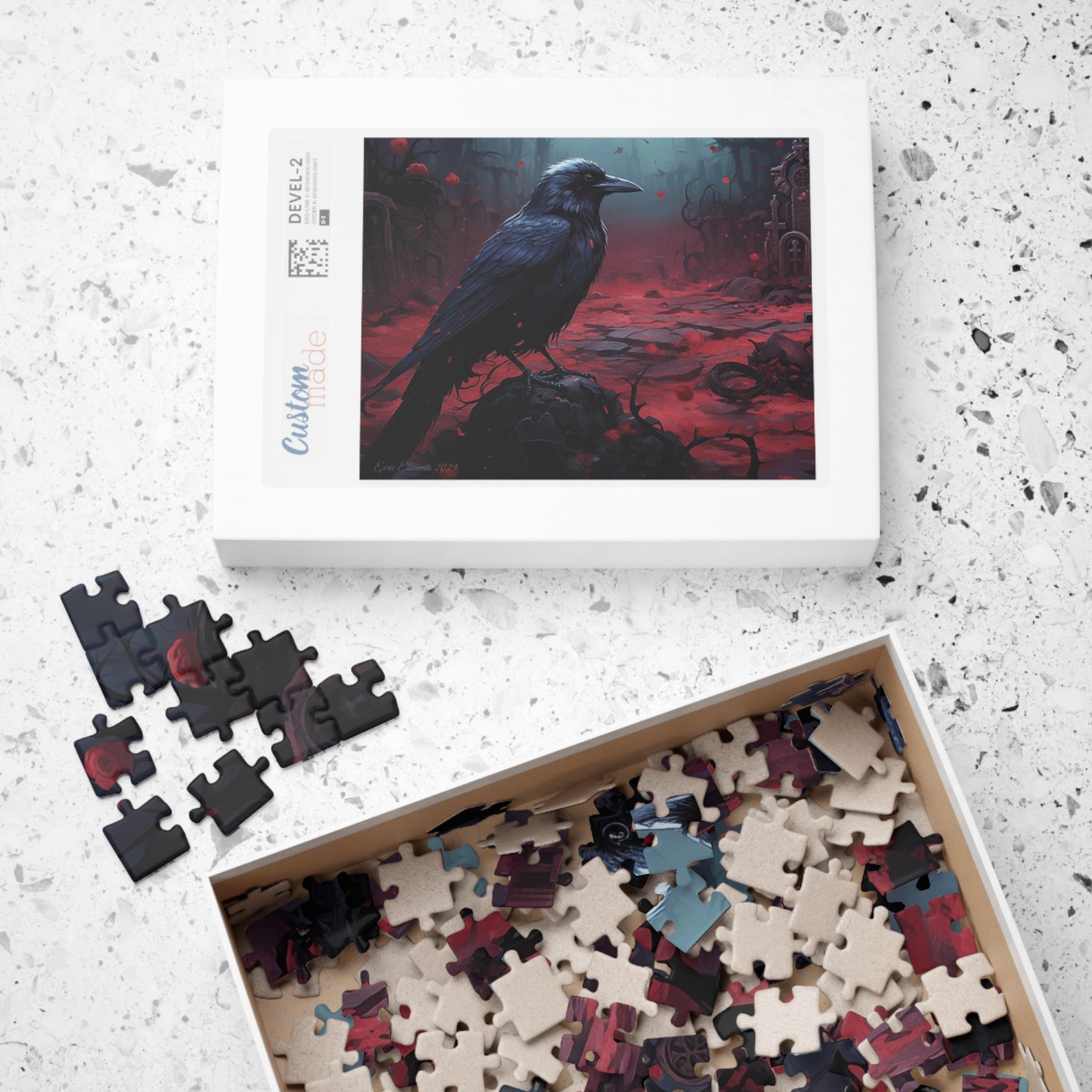 Raven Puzzle (110, 252, 520, 1014-piece), Red Landscape, Moonlit ...